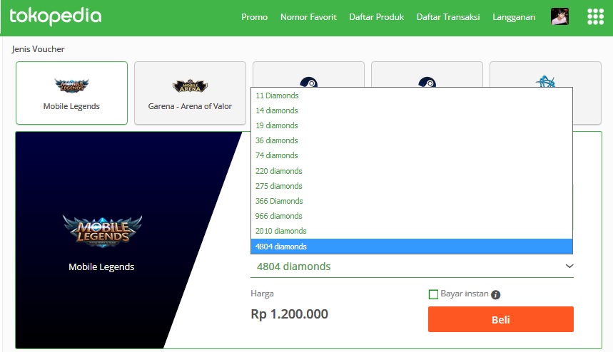 Tokopedia Permudah Beli Voucher Game Mobile Legends: Bang Bang - Sinyal ...
