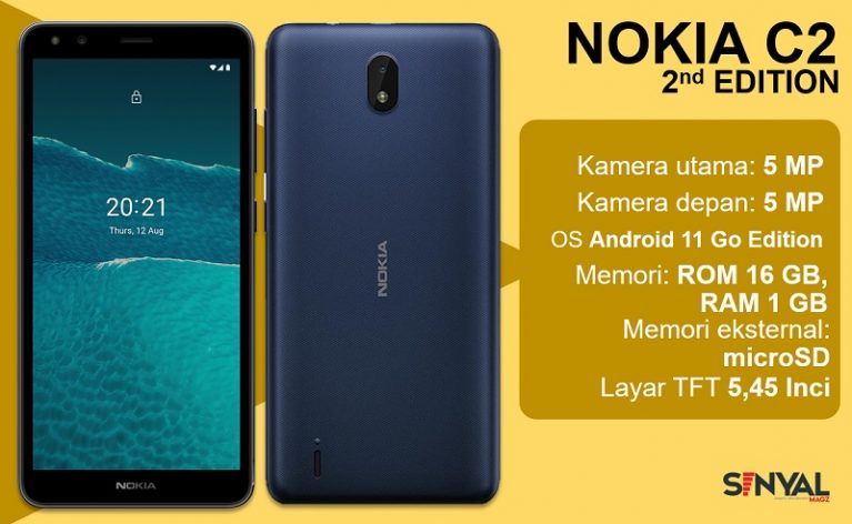 Nokia C2 2nd Edition, Android Low End Banderol Rp 850 Ribuan - Sinyal ...
